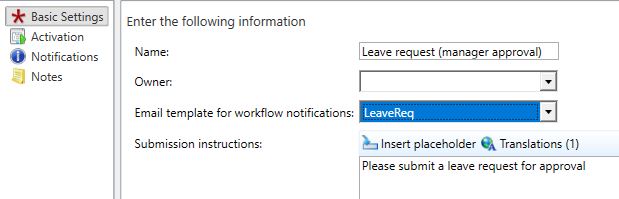 How to set up email notifications for leave requests – 4 – Mapping your template to your ...