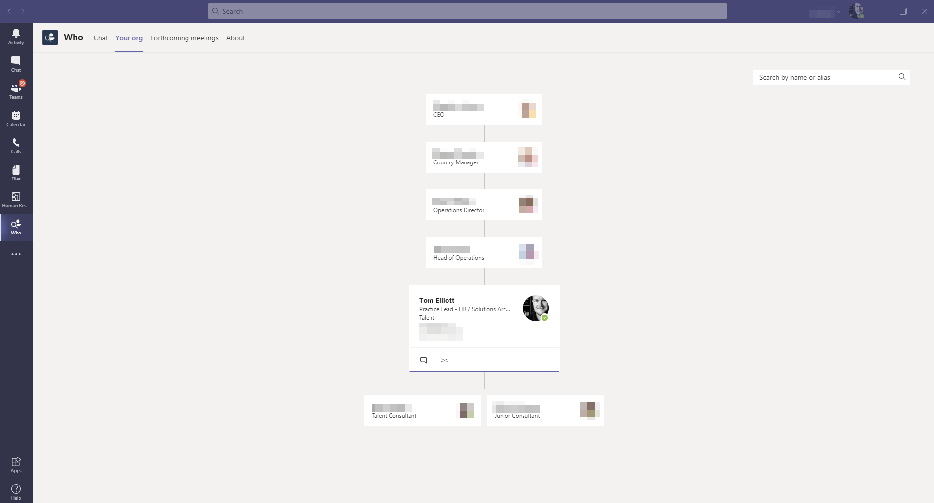 Who? Navigating your org chart in Teams - tomelliott.co.uk